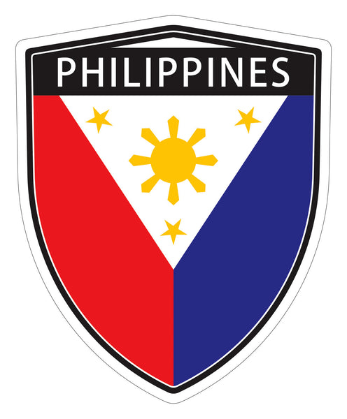 Philippines Philippine flag Shield shape decal car bumper window stick ...