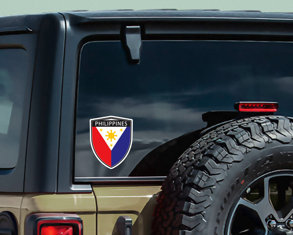 Philippines Philippine flag Shield shape decal car bumper window stick ...