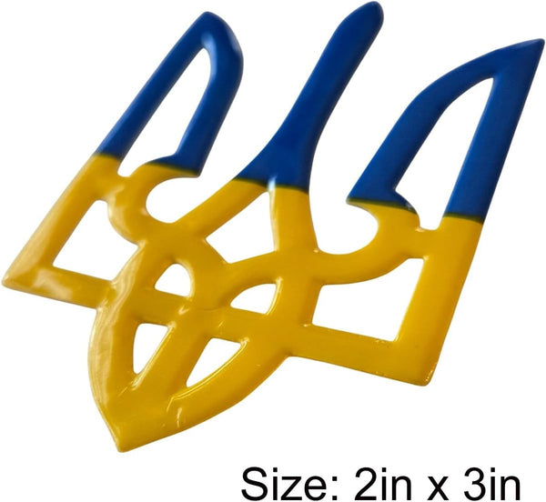 Ukrainian Trident Blue Yellow Finish Decal Emblem Ukraine Tryzub 3D St ...