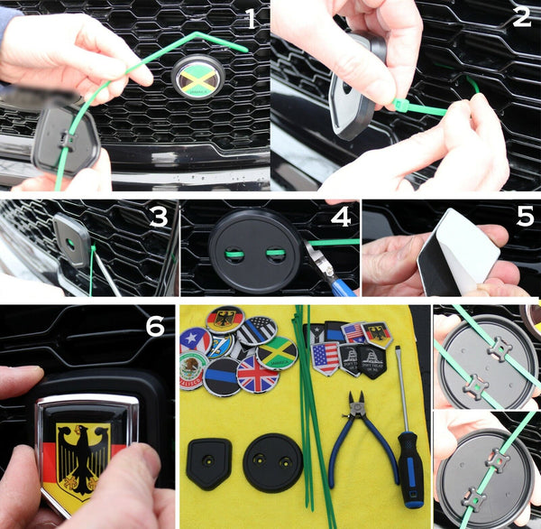 Car Truck Grill Badge Holder Shield style Black grille mount emblem 2 ...