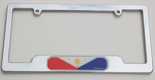 Philippine ABS Chrome plated License Plate Frame Dome Emblem free caps ...