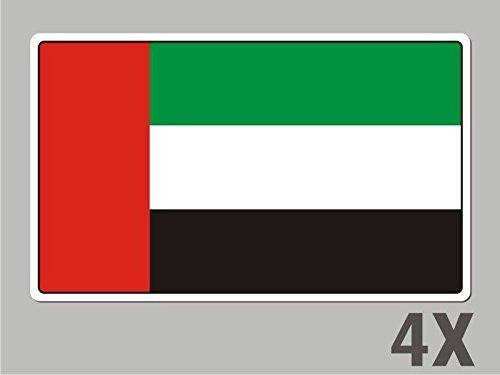 4 UAE United Arab Emirats stickers flag decal bumper car bike emblem v ...