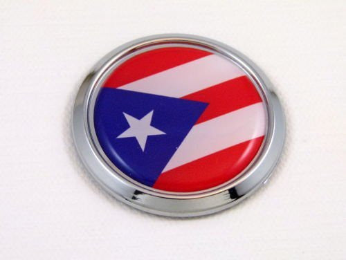 Puerto Rico Round Decal Flag Car Chrome Emblem 3D Sticker bumper badge ...