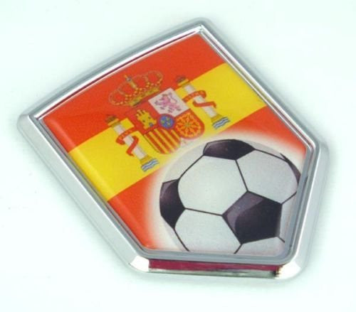 Spain, Spanish Flag Car Chrome Emblem Sticker with Soccer ball – Car ...