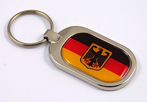 Germany Flag Key Chain metal chrome plated keychain key fob keyfob ger ...