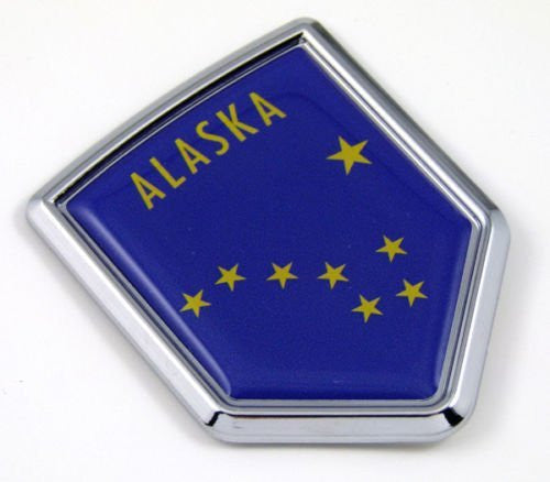 Alaska AK USA State Flag Car Chrome Emblem Decal Sticker bike laptop b ...