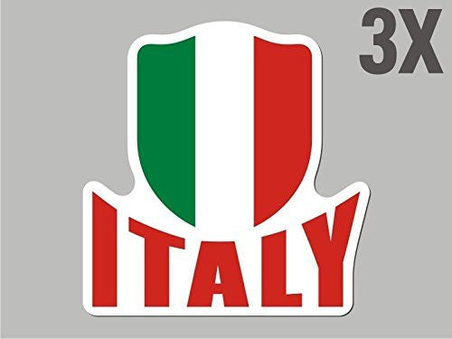 3 Italy Italian shaped stickers flag crest decal car bike emblem CN053 ...