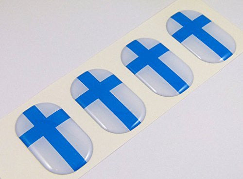 Finland Finnish midi domed decals flag 4 emblems 1.5" Car bike sticker ...