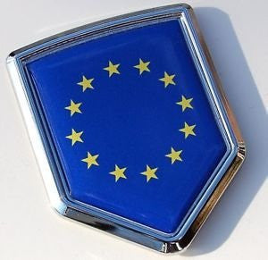 European Union Decal Flag Car Chrome Emblem Sticker Europe Bezel crest ...