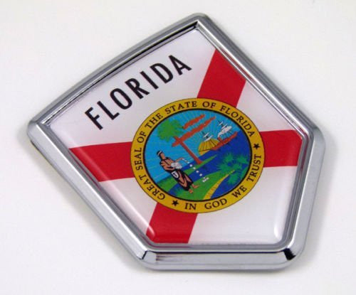 Florida FL USA State Flag Car Chrome Emblem Decal Sticker bike laptop ...