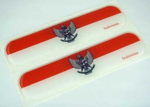 Indonesia Indonesian Flag Domed Decal Emblem Car Flexible Sticker 5" S ...