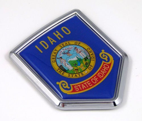 Idaho ID USA State Flag Car Chrome Emblem Decal Sticker bike laptop bo ...