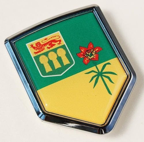 Saskatchewan Canada Flag Chrome Emblem Car Decal – Car Chrome Decals