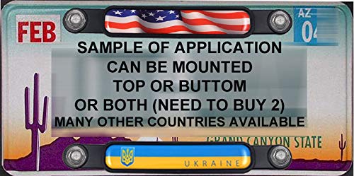 Bavaria Bavarian Flag Chrome Emblem Screw On car License Plate Decal B ...