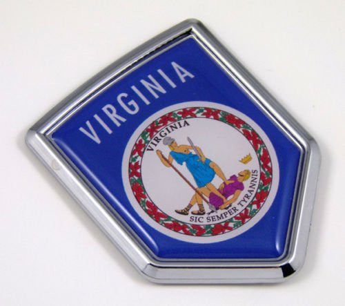 Virginia VA USA State Flag Car Chrome Emblem Decal Sticker bike laptop ...