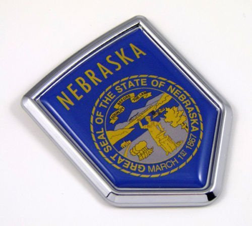 Nebraska NE USA State Flag Car Chrome Emblem Decal Sticker bike laptop ...