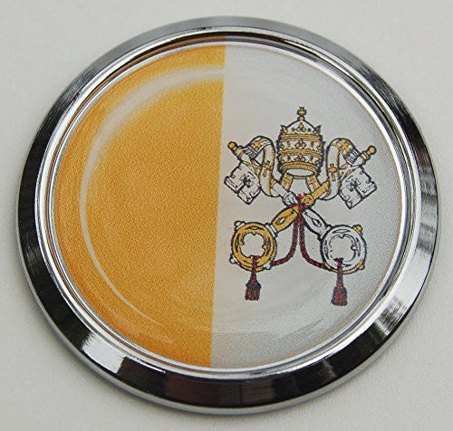 Vatican City Catholic Flag Car Chrome Emblem Decal Bumper Sticker 3D ...