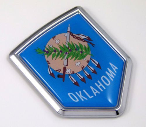 Oklahoma OK USA State Flag Car Chrome Emblem Decal Sticker bike laptop ...