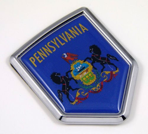 Pennsylvania PA USA State Flag Car Chrome Emblem Decal Sticker bike la ...