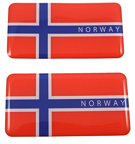 Norway Flag Domed Decal 3D Sticker Emblem 2.6" Set of 2 Decals – Car ...