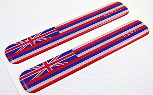 Hawaii Flag Domed Decal Emblem Resin car stickers 5"x 0.82" 2pc. – Car ...