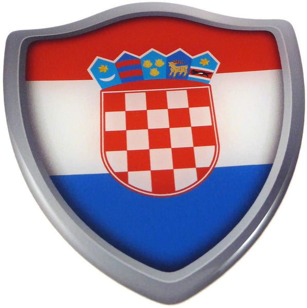 Croatia Flag Shield Domed Decal 3D Look Emblem Resin car Sticker 2.6"x ...