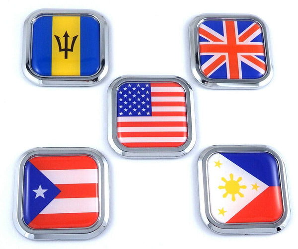 Poland Flag Square Chrome rim Emblem Car 3D Decal Badge Hood Bumper st ...