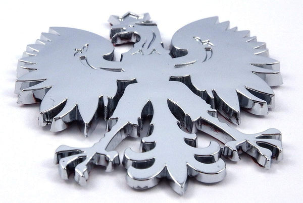 Poland 2.5" Polish Polski Eagle with Crown Chrome 3D Emblem Decal Badg ...