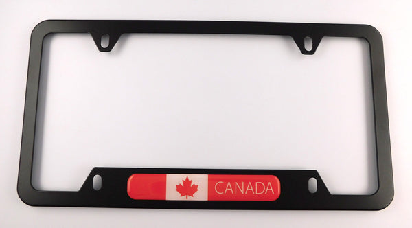 Canada Flag Metal Black Aluminium Car License Plate Frame Holder 4 hol ...