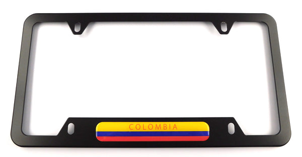 Colombia Colombian flag Metal Black Aluminium Car License Plate Frame ...