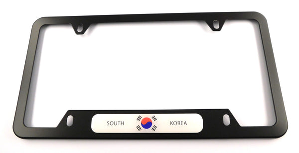 South Korea Flag Metal Black Aluminium Car License Plate Frame Holder ...
