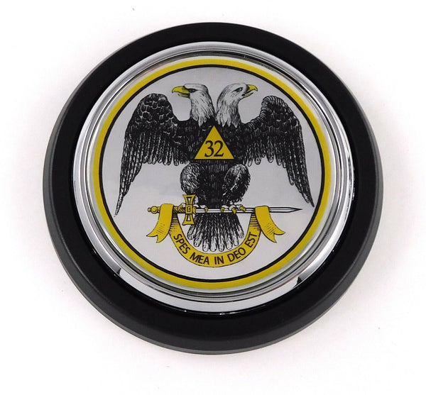 Scottish Rite Mason Car Truck Black Grill Badge 3.5" grille chrome emb ...