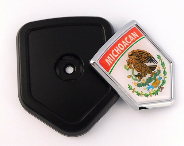 Michoacan Mexico flag car truck black Shield Grill Badge grille mount ...