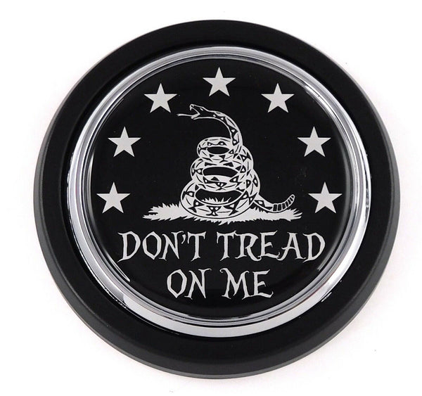 Don't Tread on Me Car Truck Black Round Grill Badge 3.5" grille chrome ...