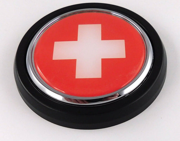 Switzerland Swiss Car Truck Black round Grill Badge 3.5" grille chrome ...