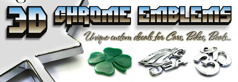 Car Chrome Decals car bike chrome emblems nameplates badges dome decal